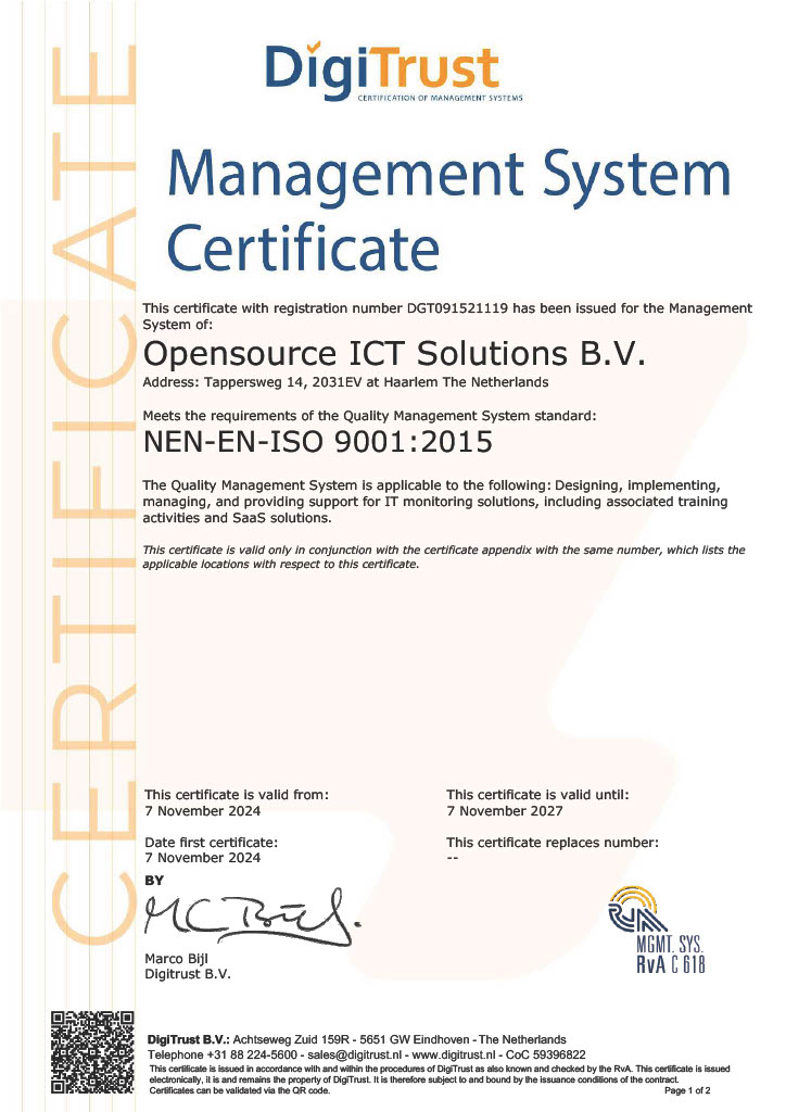 ISO Certifications | Opensource ICT Solutions