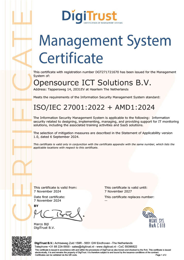 ISO Certifications | Opensource ICT Solutions